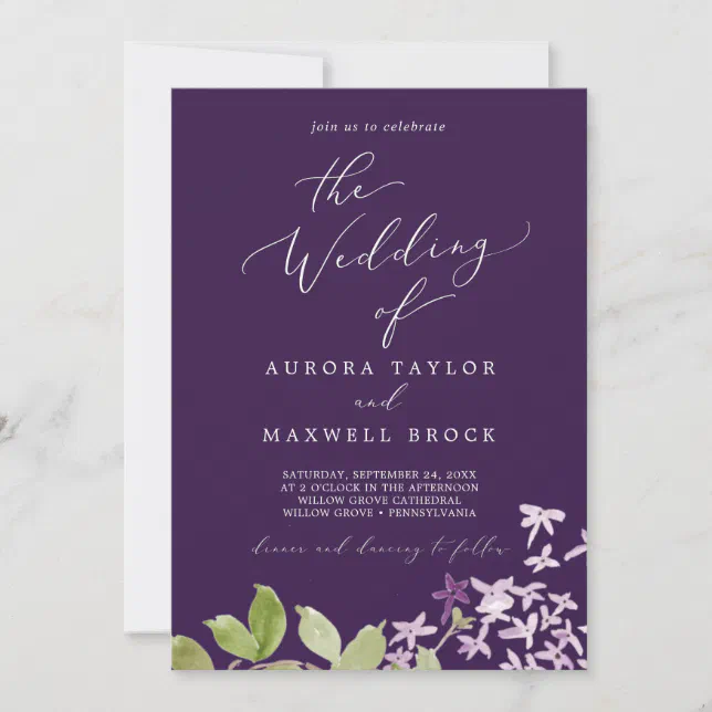 Rustic Lilac | Purple The Wedding Of Invitation | Zazzle