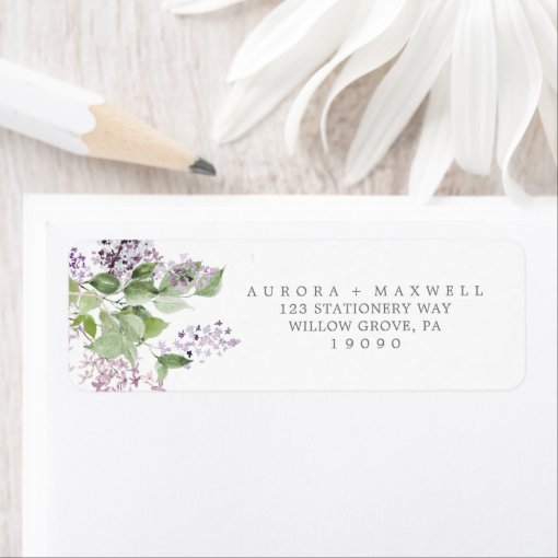 Rustic Lilac Return Address Label | Zazzle