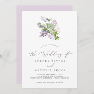 Lilac Wedding Invitations | Zazzle