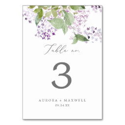 Rustic Lilac Table Number | Zazzle