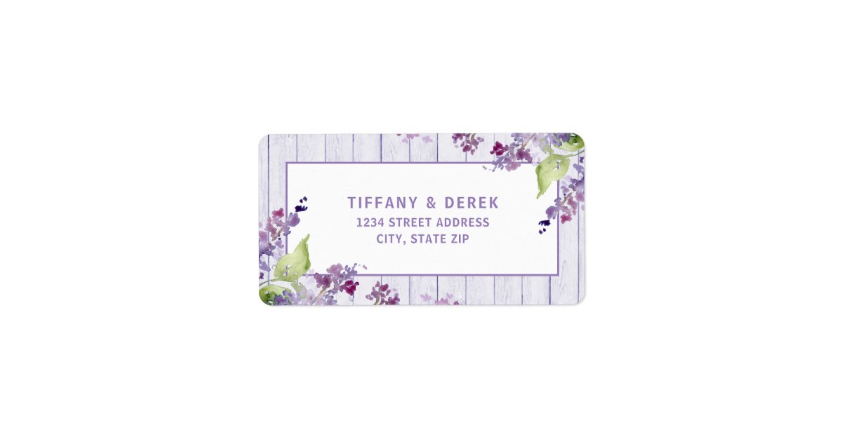 Rustic Lilac Wedding Label | Zazzle