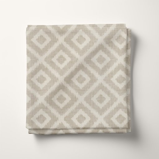 Rustic Linen Beige and Taupe Ikat Diamonds Fabric | Zazzle