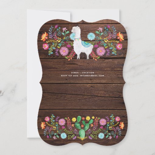 Rustic Llama Watercolor Folk Flowers ANY EVENT Invitation | Zazzle