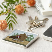 Rustic Lodge Cabin Keys with Personalized Name Keychain | Zazzle