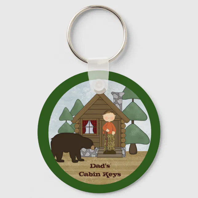 Rustic Lodge Country Cabin Keys with Bear Custom Keychain | Zazzle
