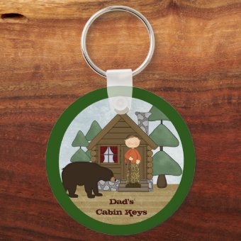 Rustic Lodge Country Cabin Keys with Bear Custom Keychain | Zazzle