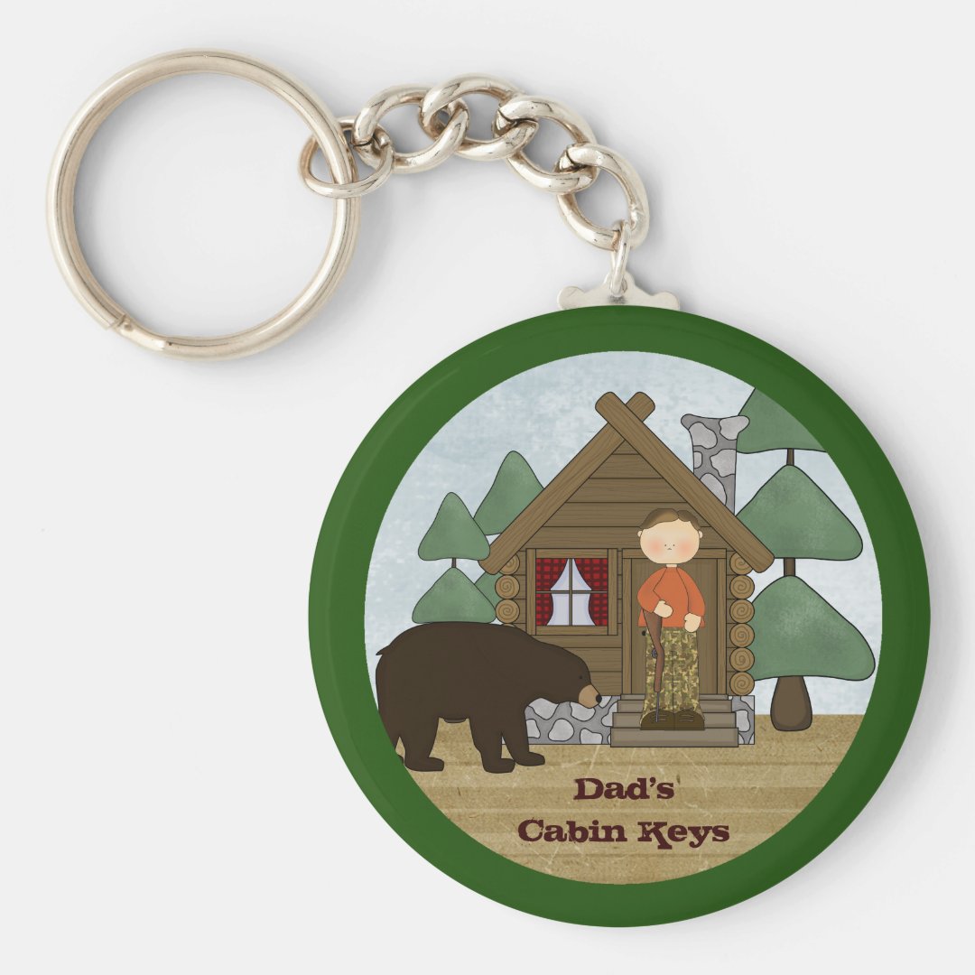 Rustic Lodge Country Cabin Keys with Bear Custom Keychain | Zazzle