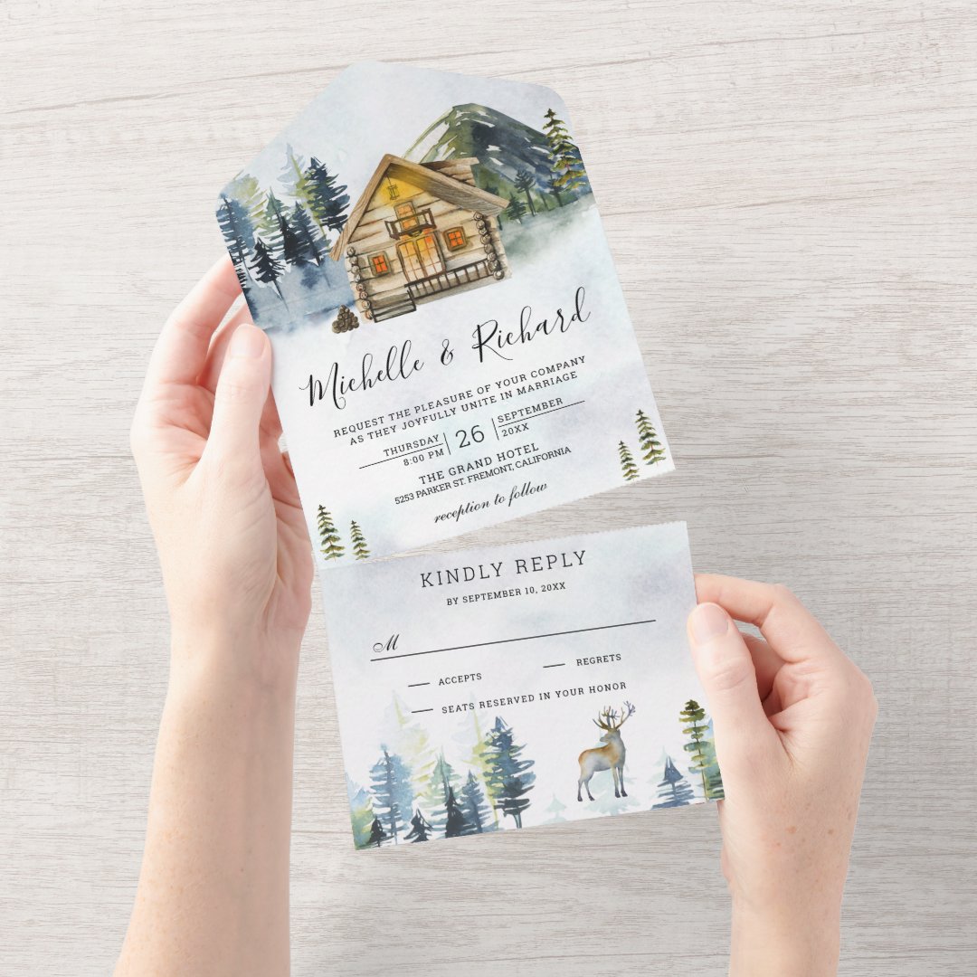 Rustic Log Cabin Lodge Mountain Forest Fog Wedding All In One ...