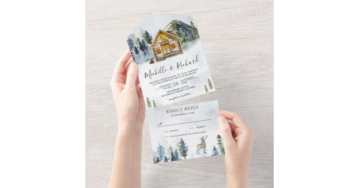 Rustic Log Cabin Lodge Mountain Forest Fog Wedding All In One ...