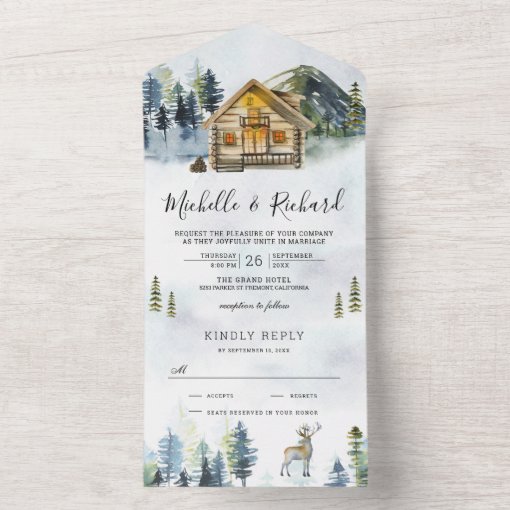 Rustic Log Cabin Lodge Mountain Forest Fog Wedding All In One ...