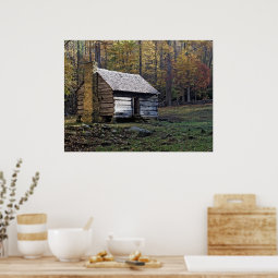 Rustic Log Cabin Print | Zazzle