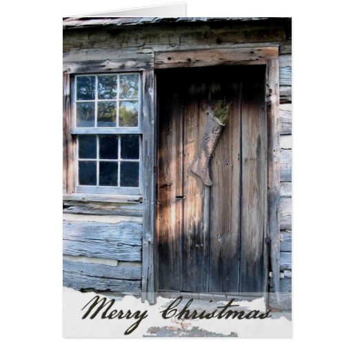 Rustic Log Cabin Christmas Cards