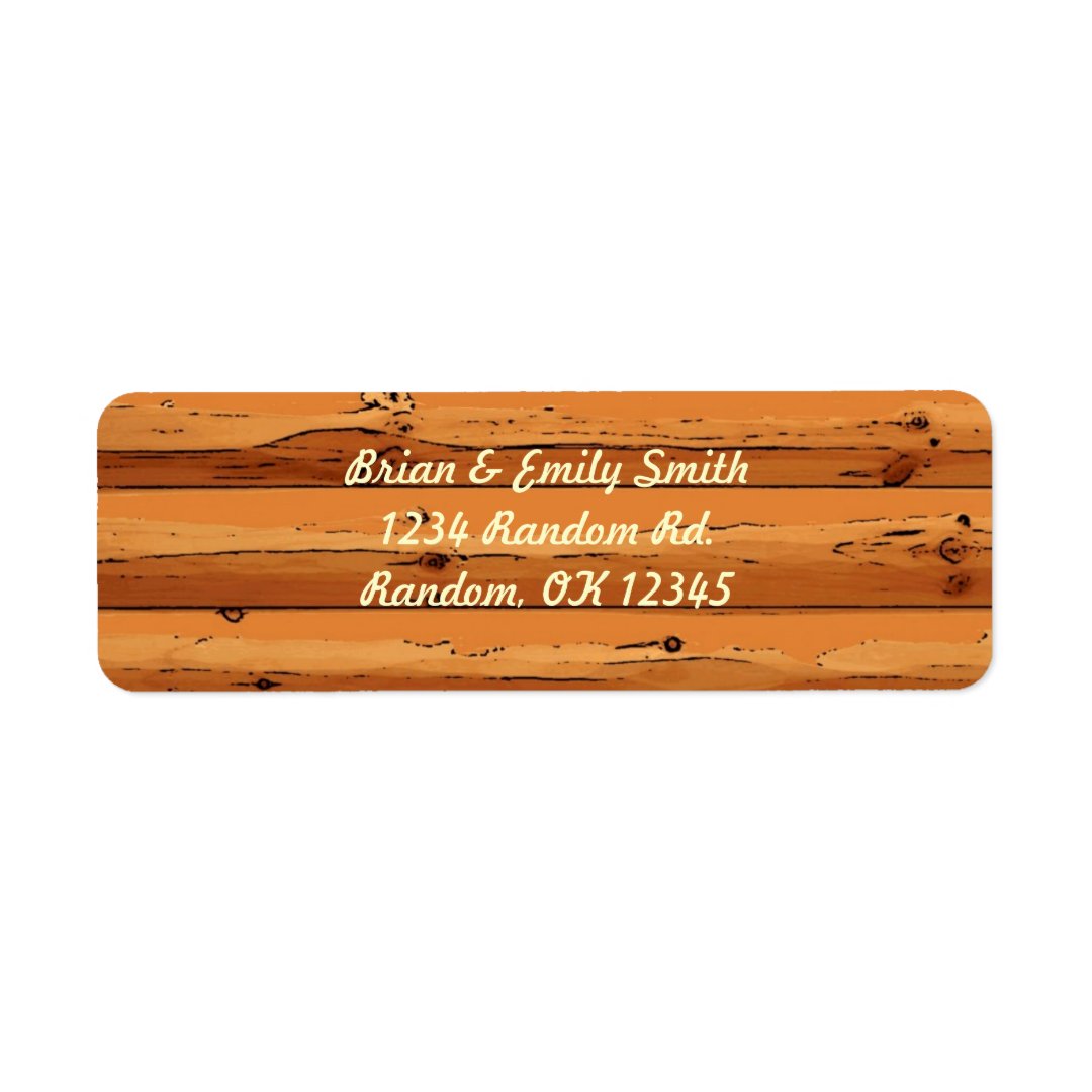 Rustic log cabin wood return address labels | Zazzle