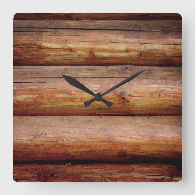 Rustic Log Wall Clock | Zazzle