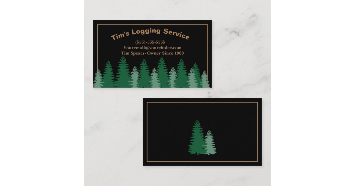 Rustic Logging Tree Company Service Business Card | Zazzle