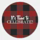 Rustic Lumberjack Buffalo Plaid Custom Celebrate Classic Round Sticker ...