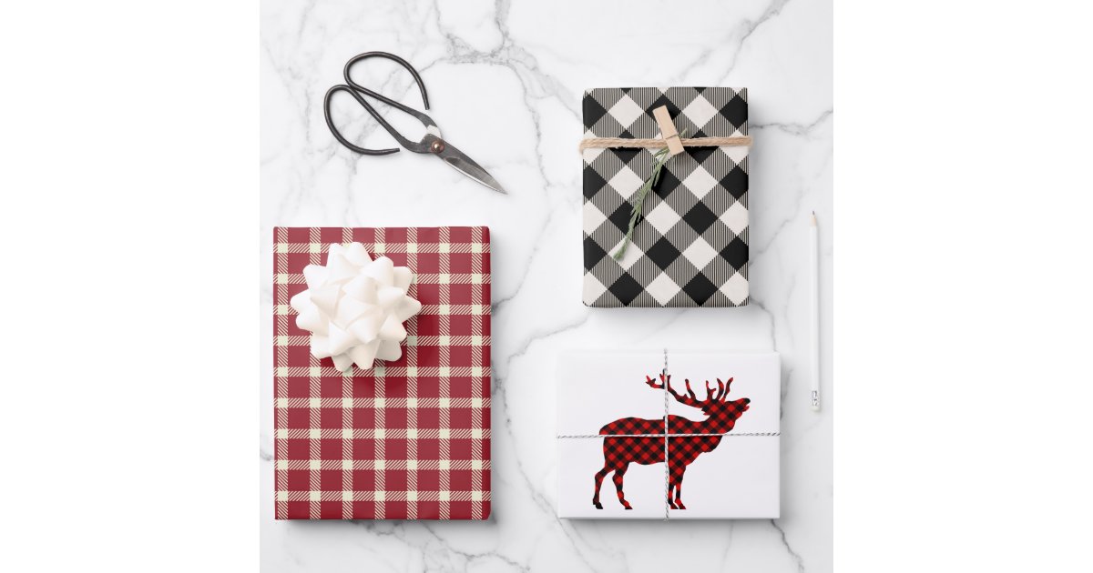 Rustic Lumberjack Plaid Holiday Wrapping Paper Sheets | Zazzle