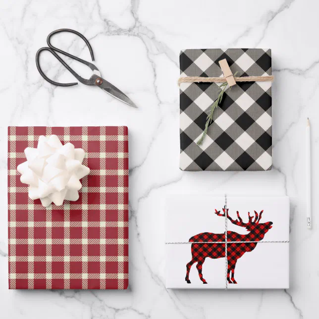 Rustic Lumberjack Plaid Holiday Wrapping Paper Sheets | Zazzle