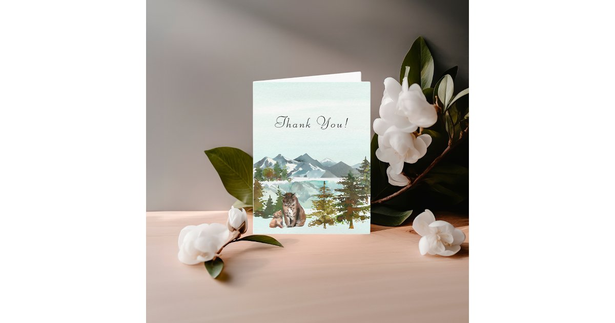 Rustic Lynx Thank You Invitation | Zazzle