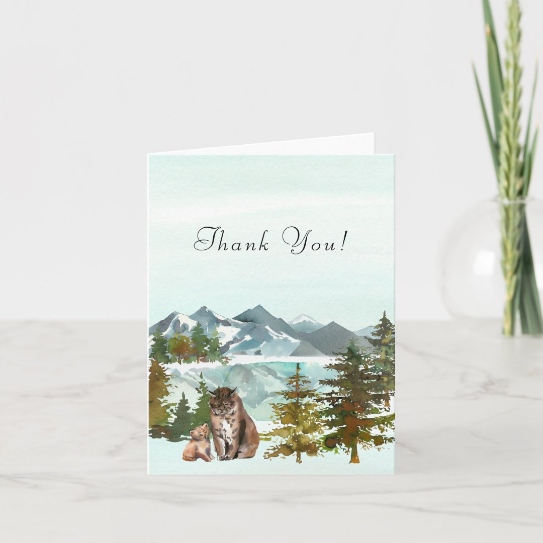 Rustic Lynx Thank You Invitation | Zazzle