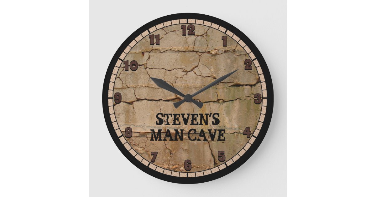 Rustic Man Cave Custom Round Clock | Zazzle