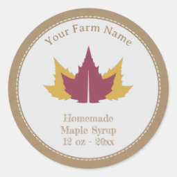 Rustic Maple Syrup Label Sticker | Zazzle