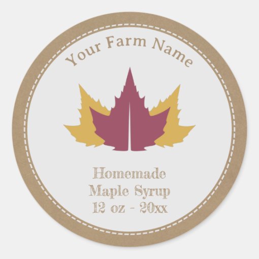 Rustic Maple Syrup Label Sticker | Zazzle