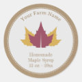 Rustic Maple Syrup Label Sticker | Zazzle