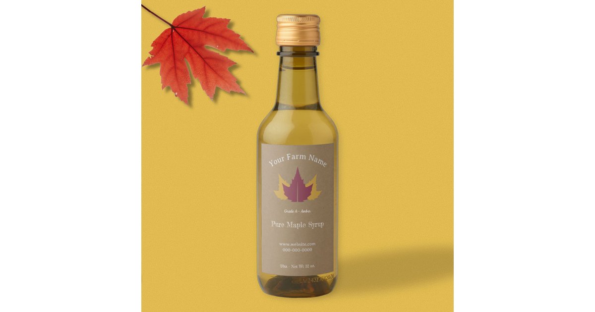 Rustic Maple Syrup Label Sticker | Zazzle