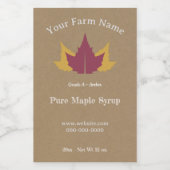 Rustic Maple Syrup Label Sticker | Zazzle