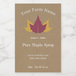 Rustic Maple Syrup Label Sticker | Zazzle