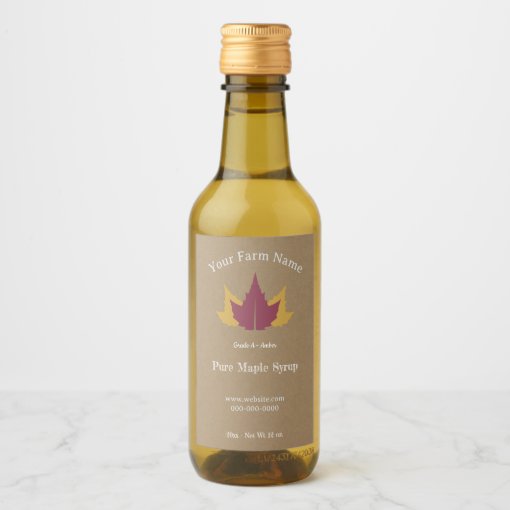 Rustic Maple Syrup Label Sticker | Zazzle
