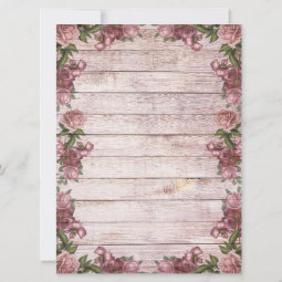 Rustic Maroon Floral Woody Wedding Invitation | Zazzle
