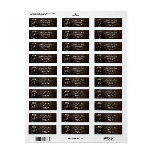 rustic mason jar wedding ,return address label | Zazzle