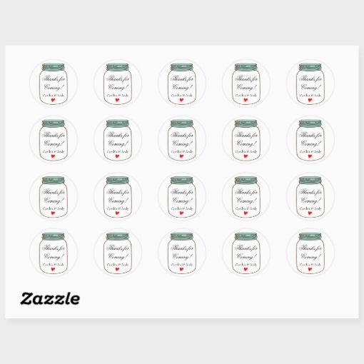 Rustic Mason Jars Favor Stickers | Custom Stickers | Zazzle