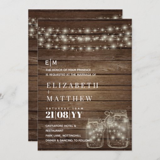 Rustic Mason Jars Wedding Invitation | Zazzle