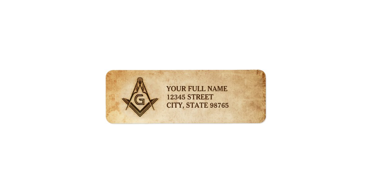 Rustic Masonic Address Labels | Old Parchment | Zazzle