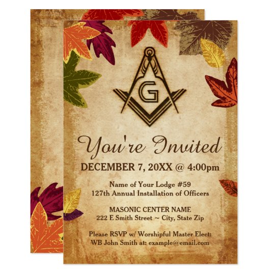 Rustic Masonic Invitation Templates | Freemason | Zazzle.com