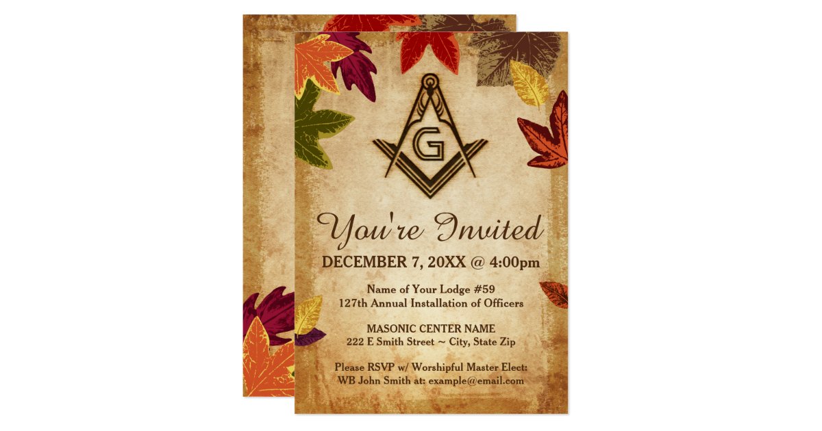 Rustic Masonic Invitation Templates | Freemason | Zazzle.com