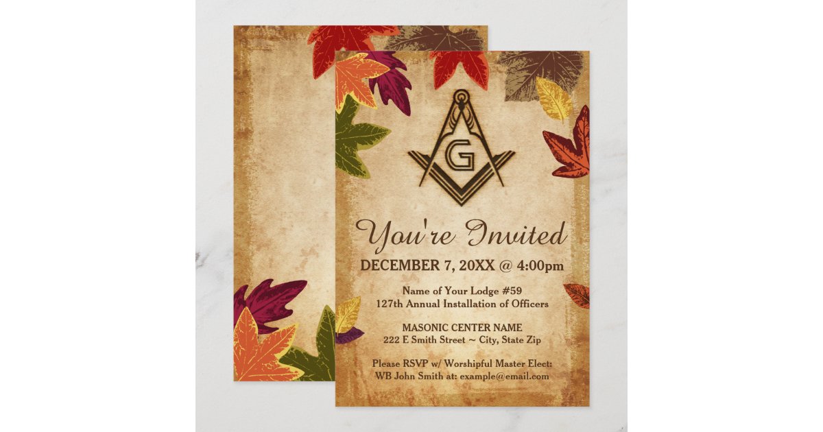 Rustic Masonic Invitation Templates | Freemason | Zazzle