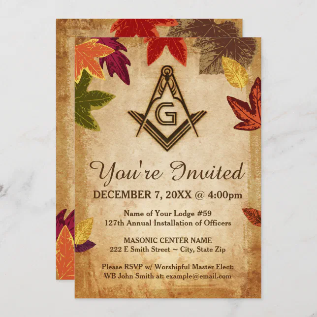 Rustic Masonic Invitation Templates | Freemason | Zazzle