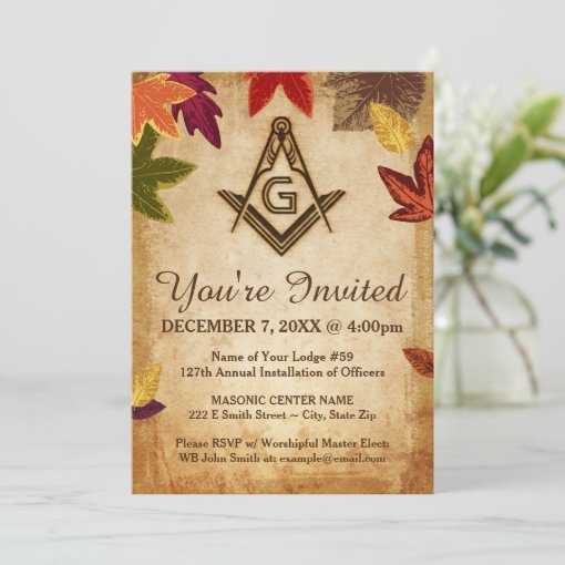 Rustic Masonic Invitation Templates | Freemason | Zazzle