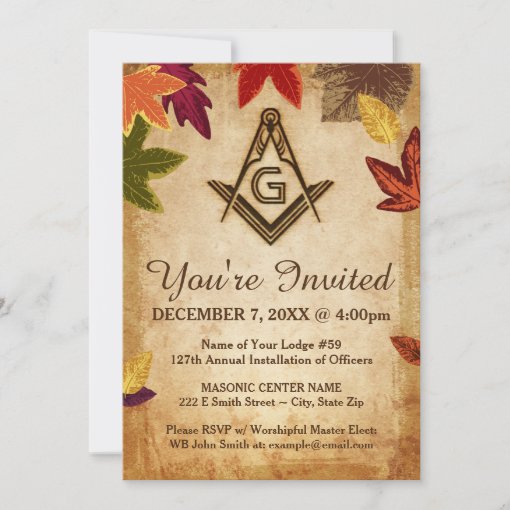 Rustic Masonic Invitation Templates | Freemason | Zazzle