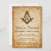 Rustic Masonic Invitations | Freemason Parchment | Zazzle