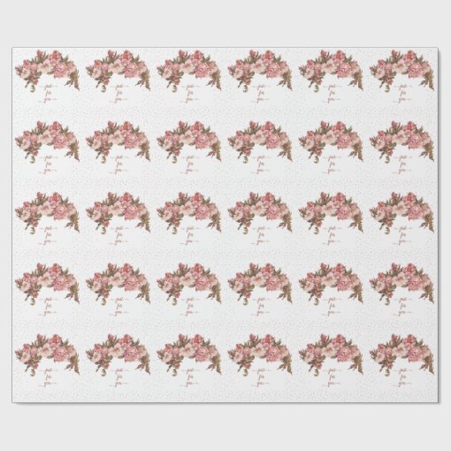Rustic Mauve Floral Wrapping Paper | Zazzle