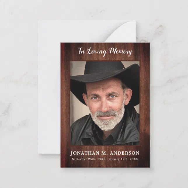 Rustic Memorial Loving Memory Sympathy Thank You Note Card | Zazzle