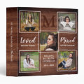 Rustic Memorial Remembrance Keepsake Photo Album 3 Ring Binder | Zazzle