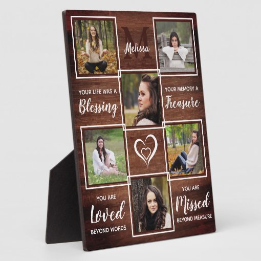 Rustic Memorial Remembrance Photo Keepsake Plaque | Zazzle