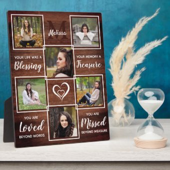 Rustic Memorial Remembrance Photo Keepsake Plaque | Zazzle