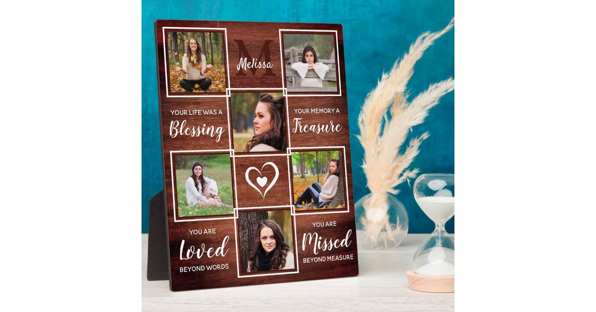 Rustic Memorial Remembrance Photo Keepsake Plaque | Zazzle